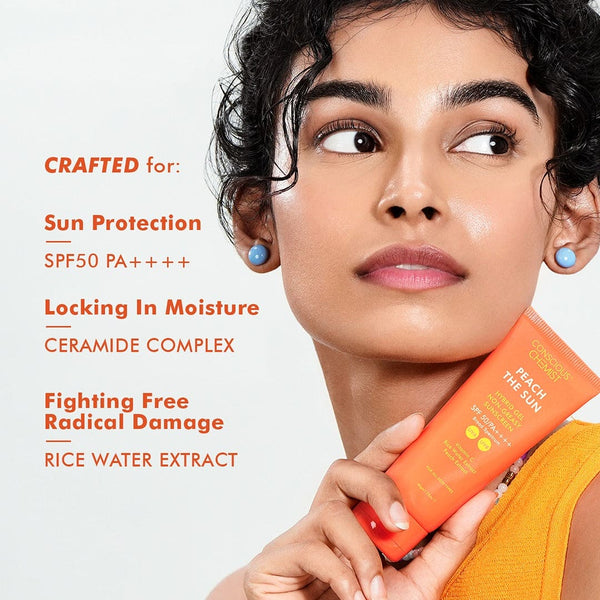 Hybrid Peach Sunscreen | SPF 50 PA++++ | Zero Whitecast – Conscious Chemist